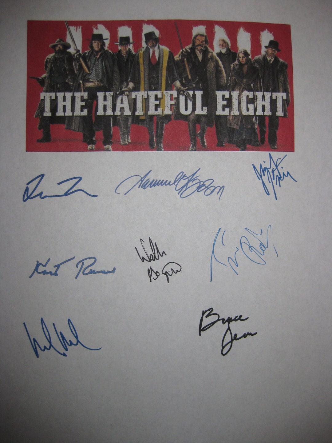 Hateful Eight Signed Film Movie Screenplay Script X8 Quentin Tarintino ...