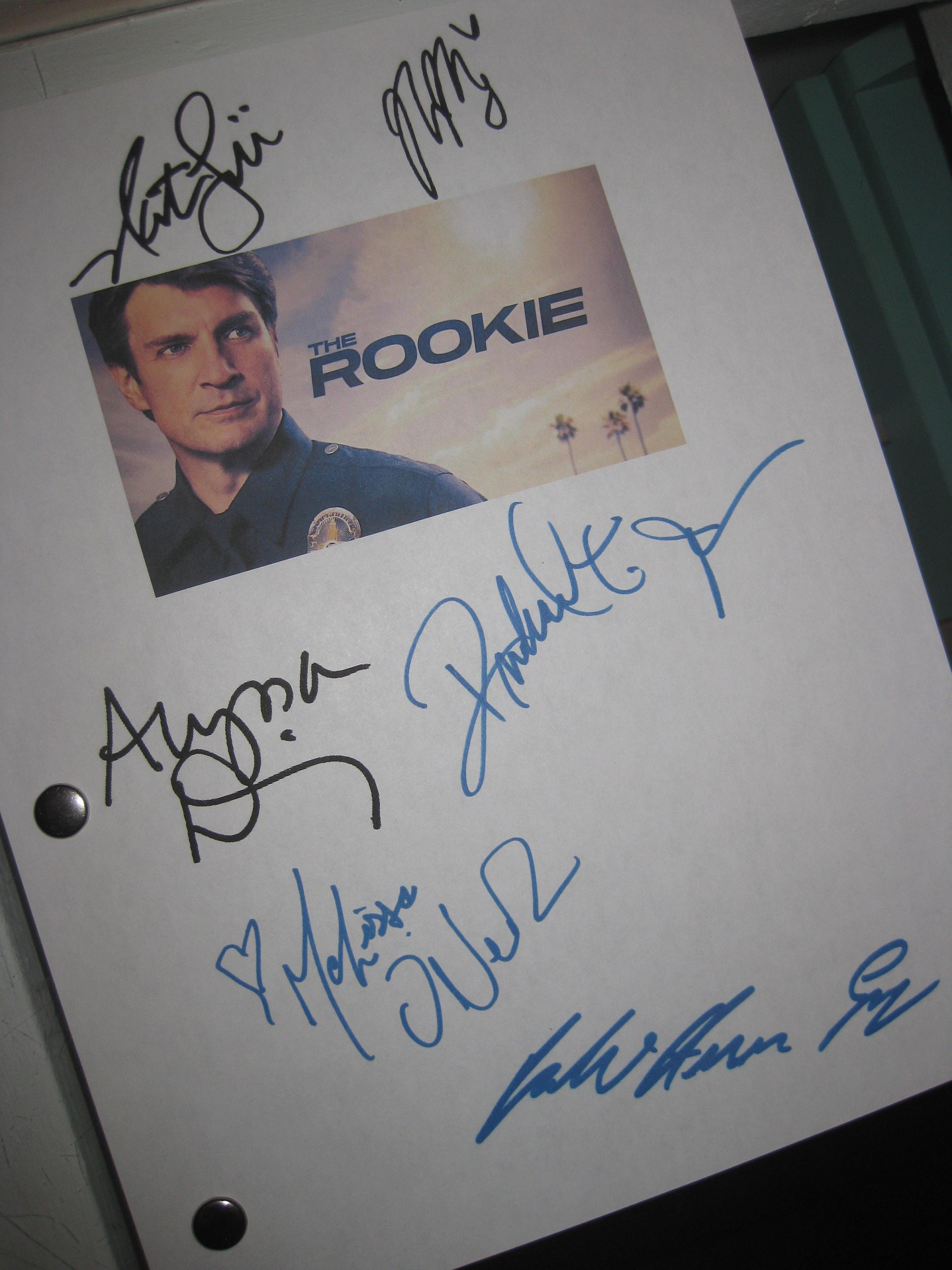 The Rookie Signed TV Pilot Script Screenplay X6 Autographs Nathan ...