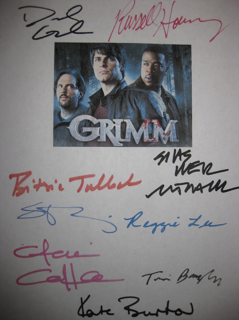 Grimm Signed TV Script Screenplay X9 Autograph David Giuntoli Russell ...