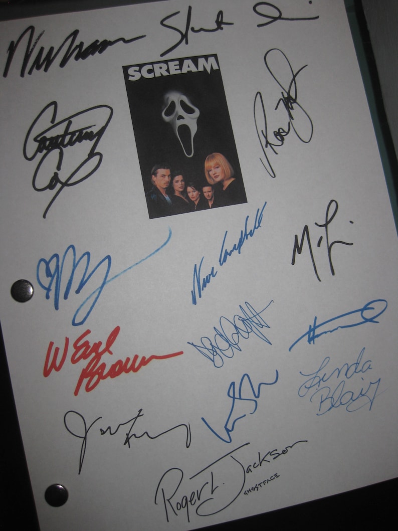 Scream Signed Film Movie Screenplay Script X14 Autographs Wes Craven ...