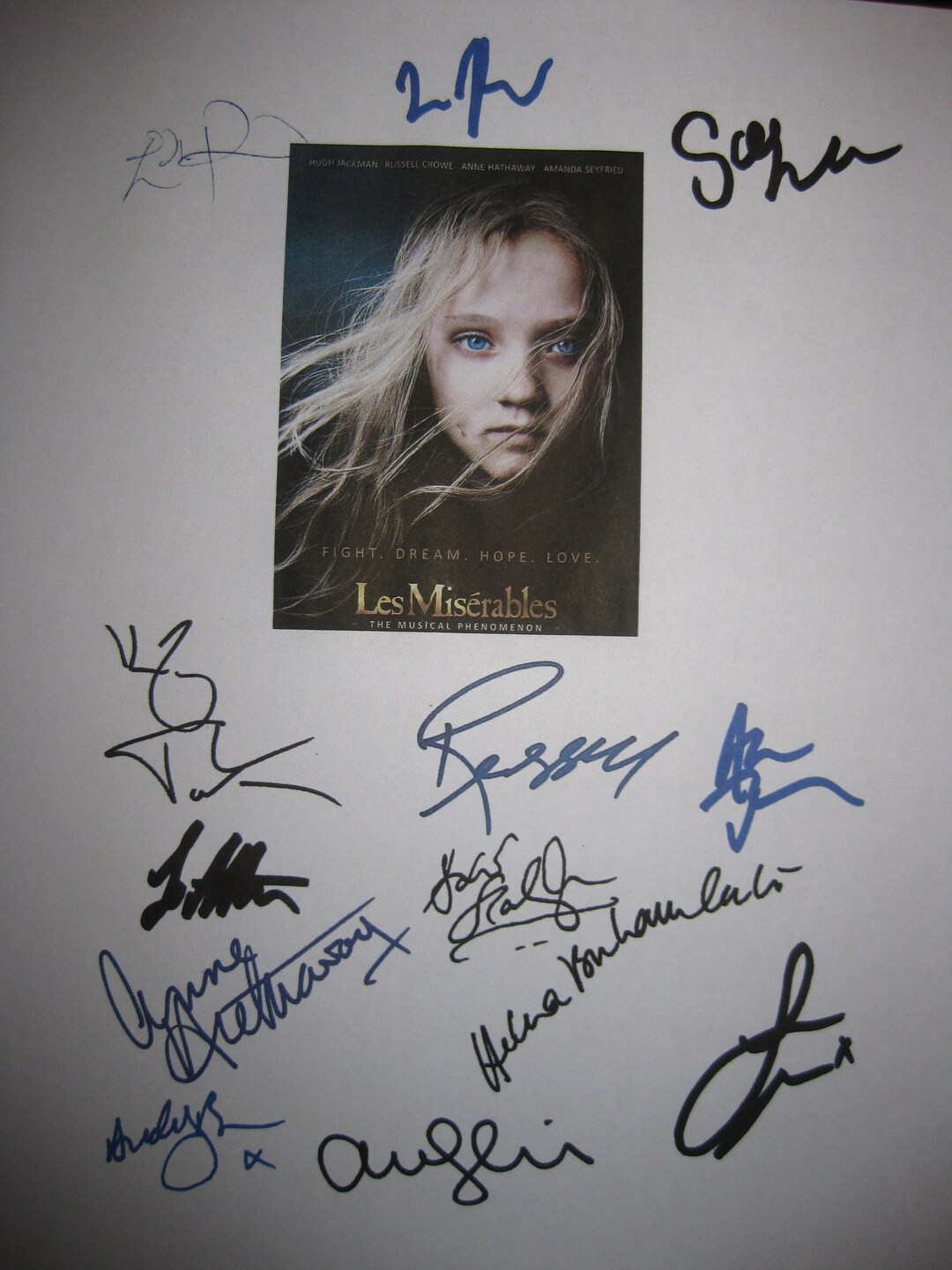 Les Miserables Signed Film Movie Script Screenplay X13 Hugh Jackman ...