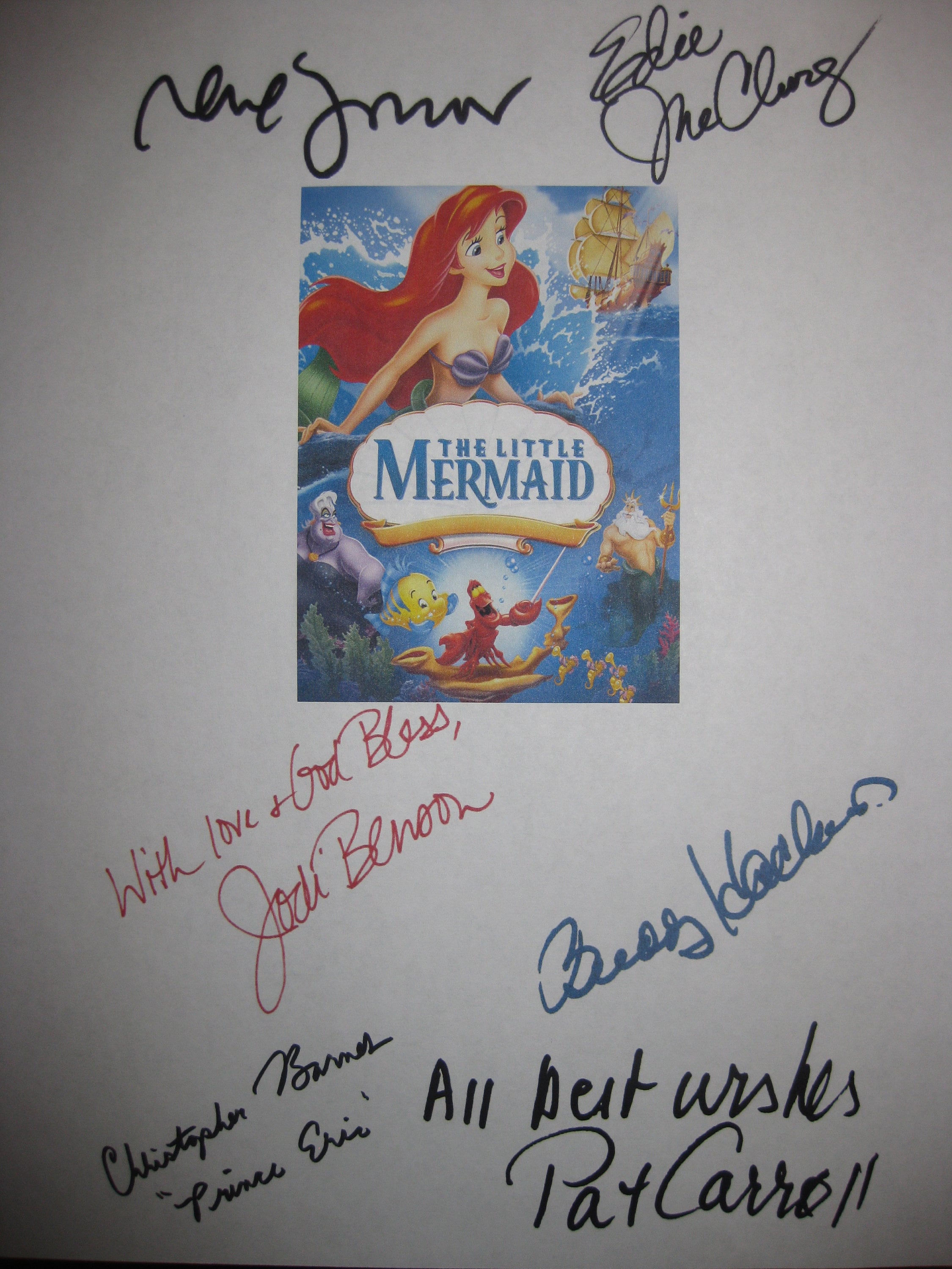 The Little Mermaid Signed Film Movie Screenplay Script Autograph Jodi ...