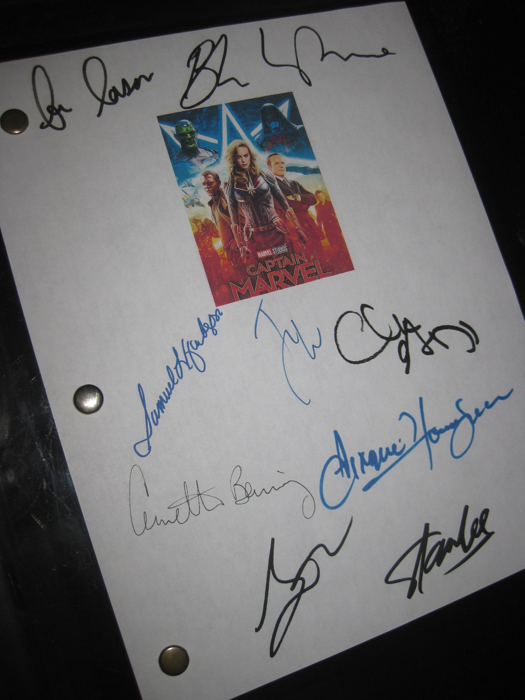 Captain Marvel Signed Film Movie Screenplay Script Autograph X10 Brie ...
