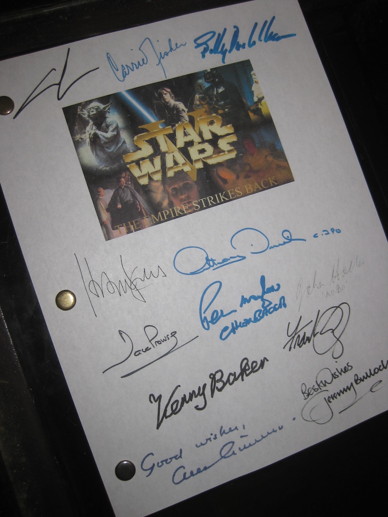 Star Wars Empire Strikes Back Signed Film Movie Screenplay Script X12 ...
