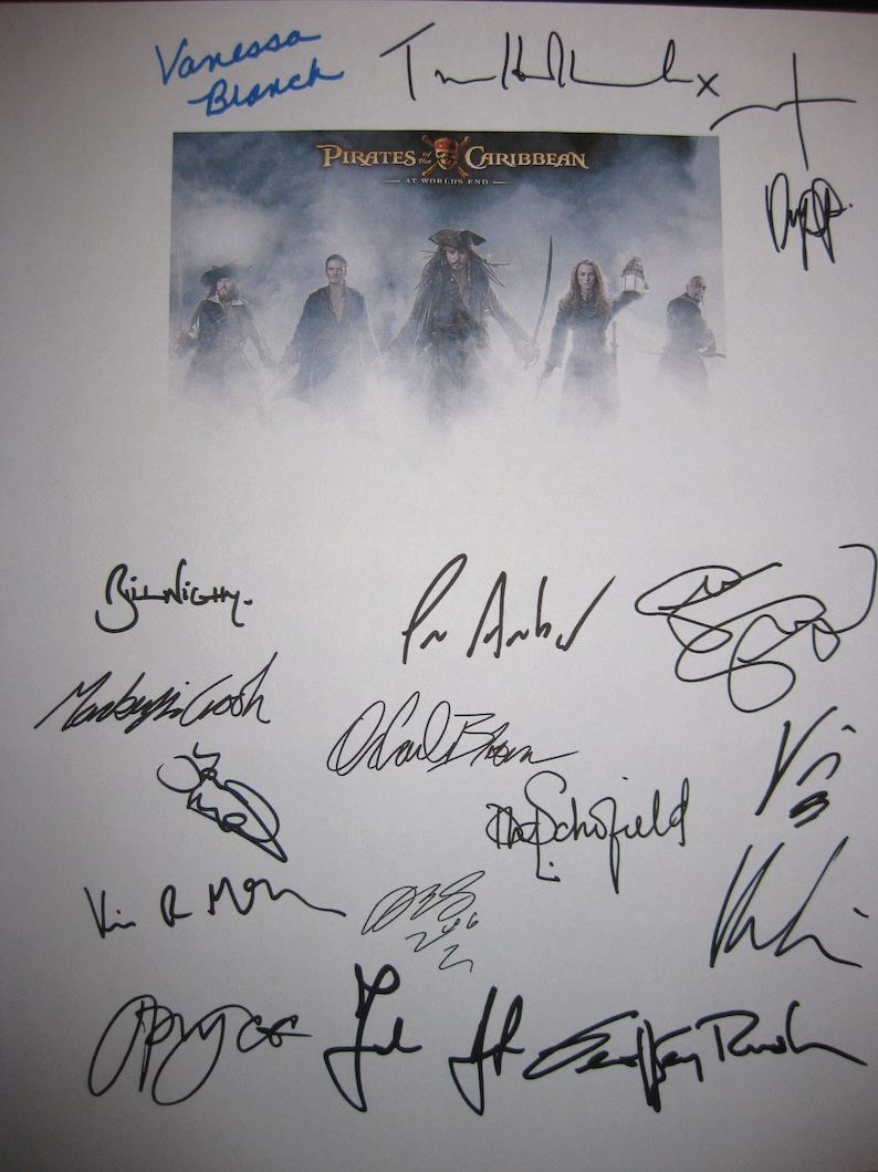 Pirates of the Caribbean 3 Signed Film Movie Screenplay Script X17 ...