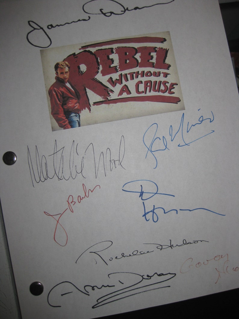 Rebel Without a Cause Signed Movie Film Script Screenplay X8 - Etsy