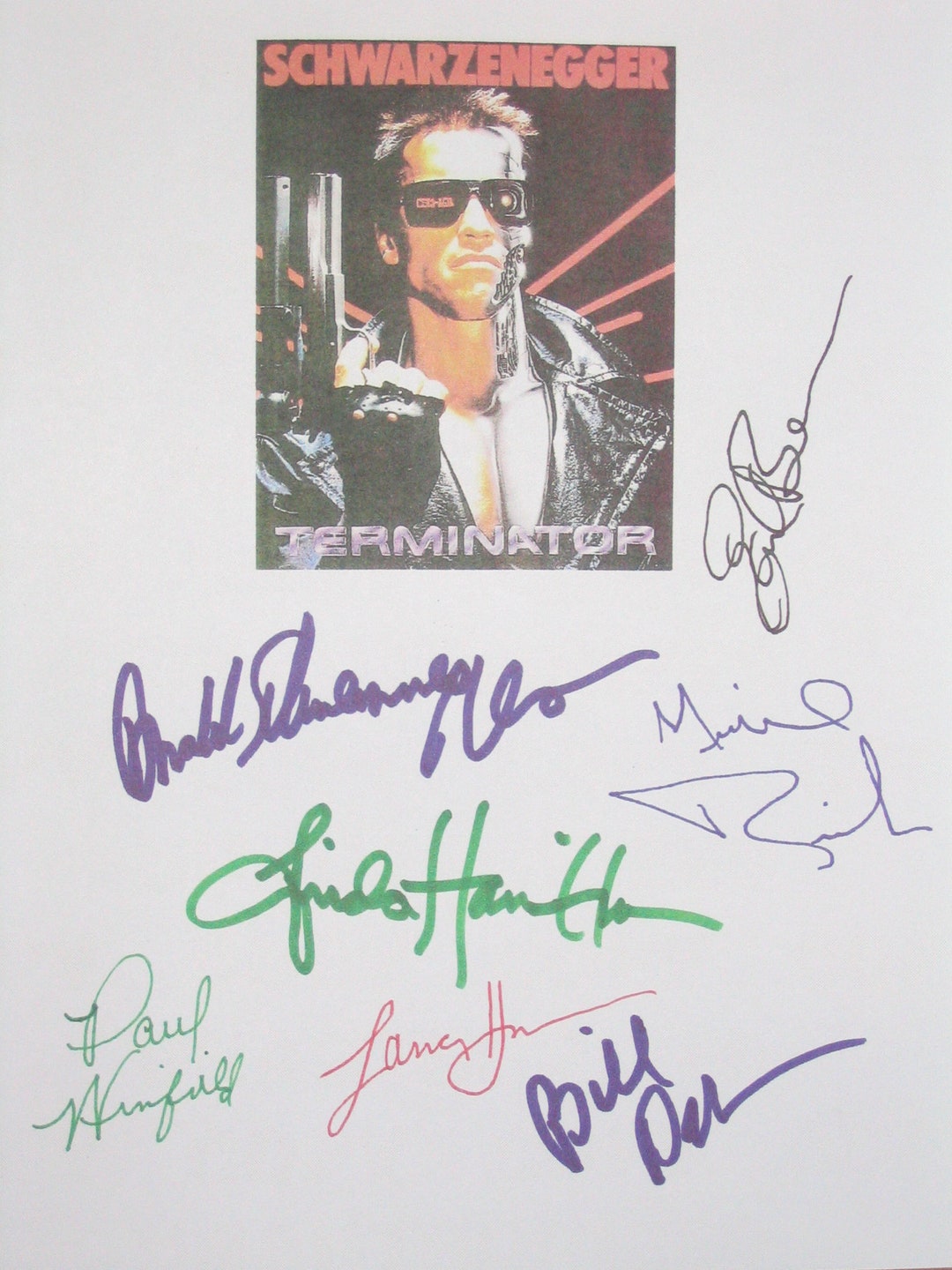 Terminator Signed Movie Film Screenplay Script X7 Arnold Schwarzenegger ...