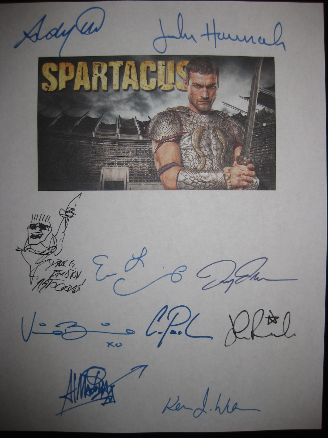 Spartacus Signed TV Screenplay Script Autographs X10 Andy Whitfield ...