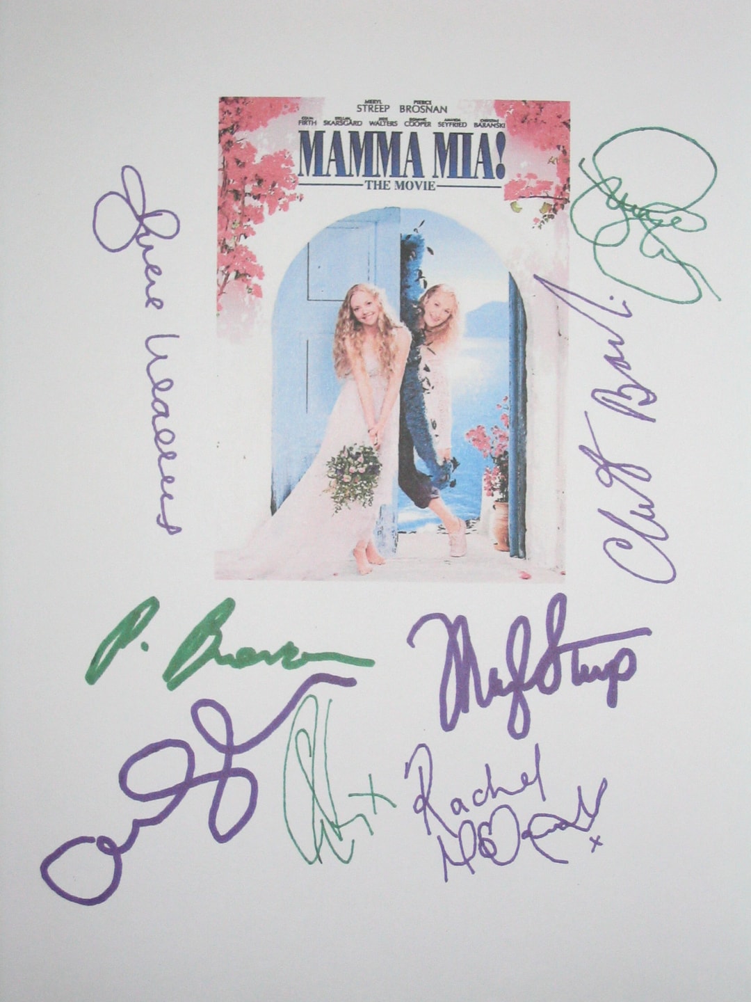 Signed Mamma Mia Film Movie Script Screenplay Autograph Amanda Seyfried Meryl Streep Pierce ...