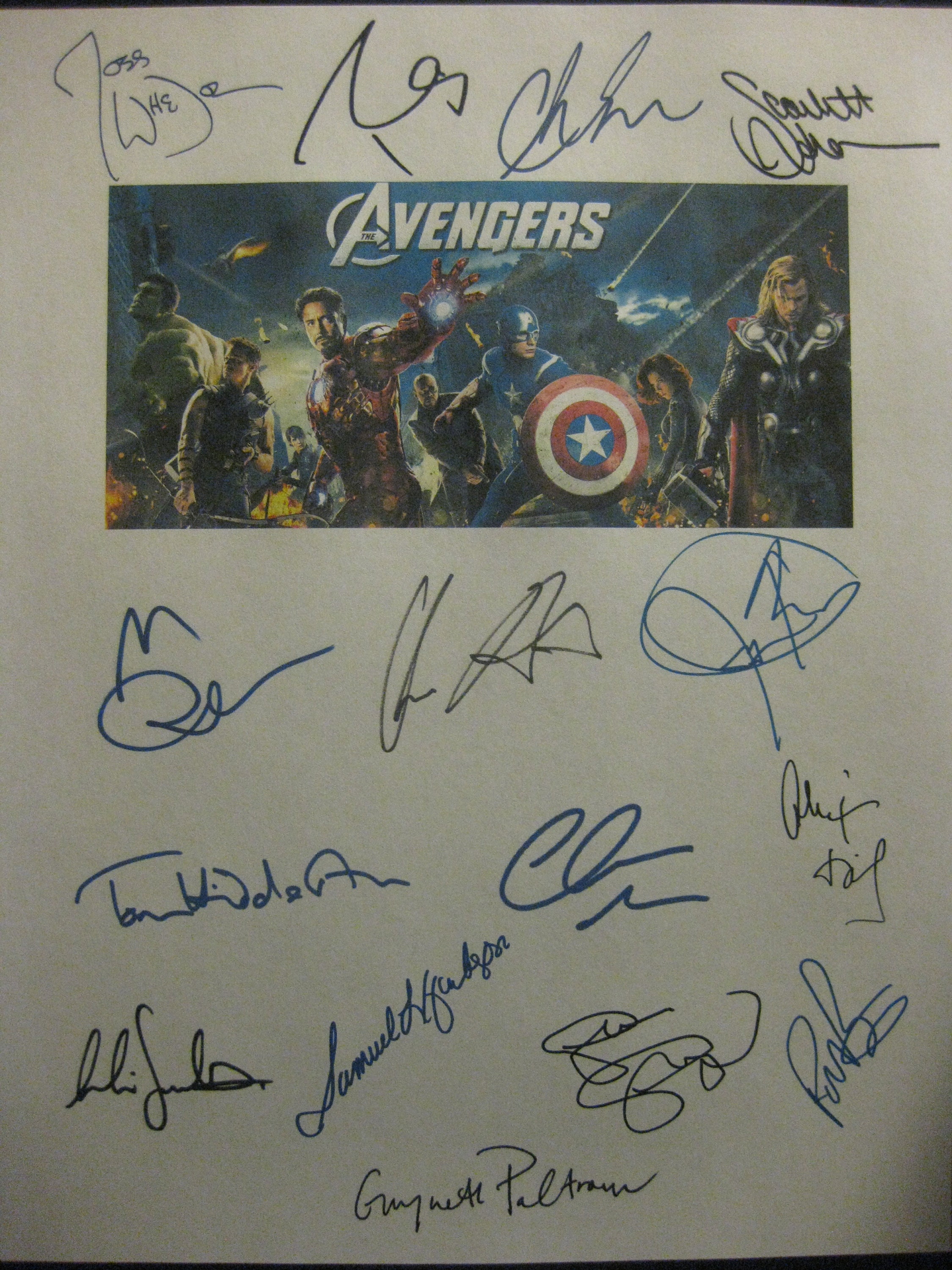 The Avengers Signed Film Movie Screenplay Script X15 Autographs Chris ...
