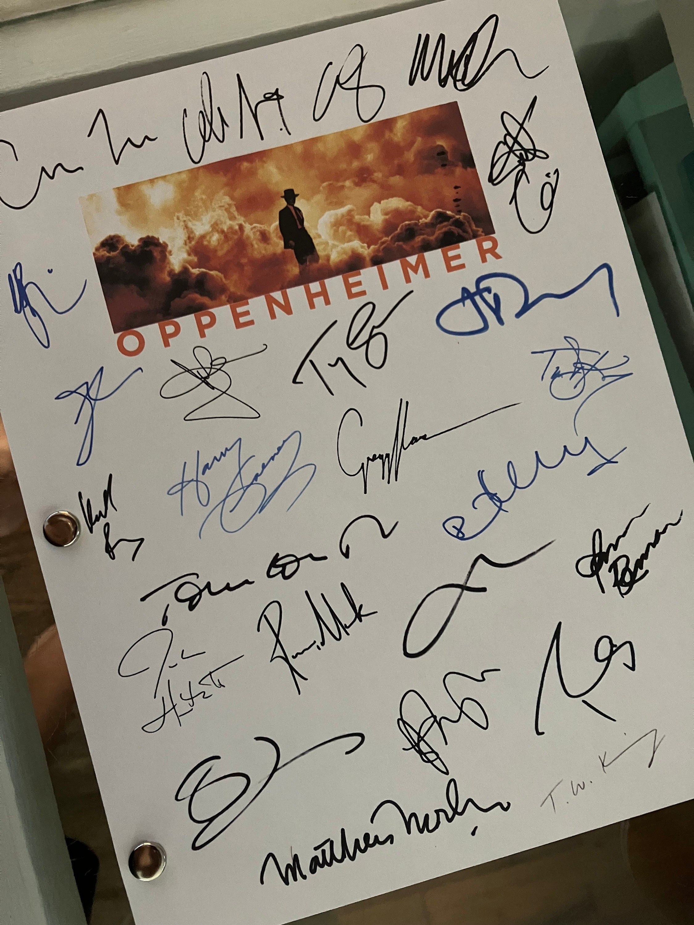 Oppenheimer Signed Movie Film Script Screenplay X25 Autograph Christopher Nolan Cillian Murphy ...