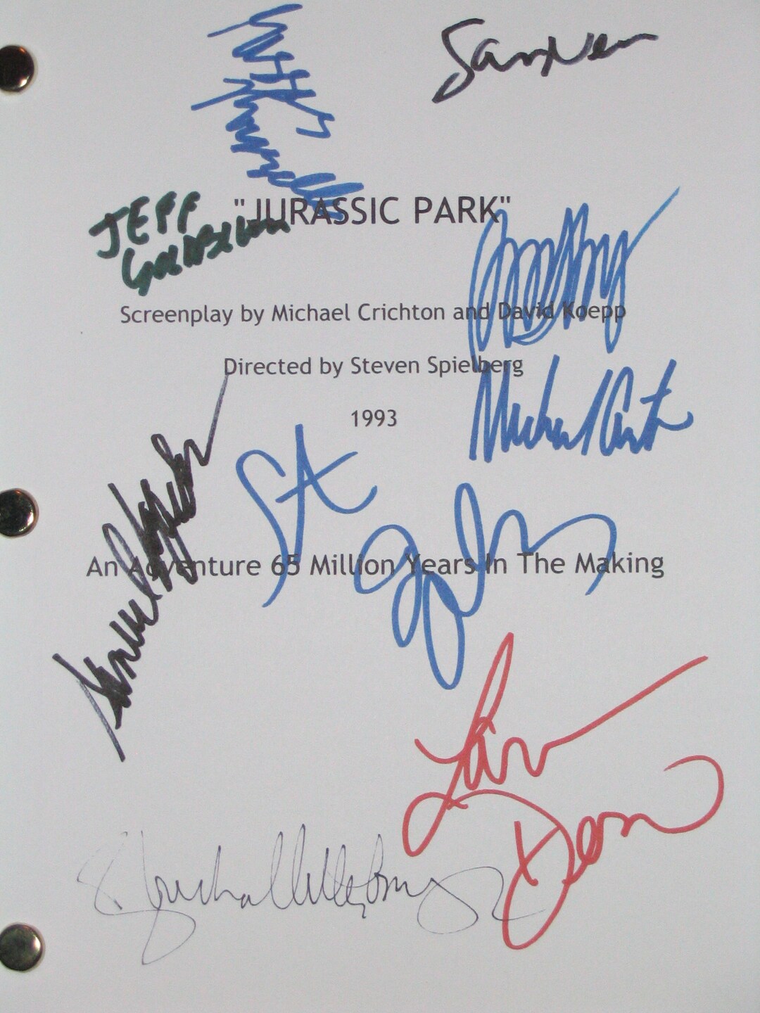 Jurassic Park Signed Autograph Movie Film Screenplay Script X9 Steven ...