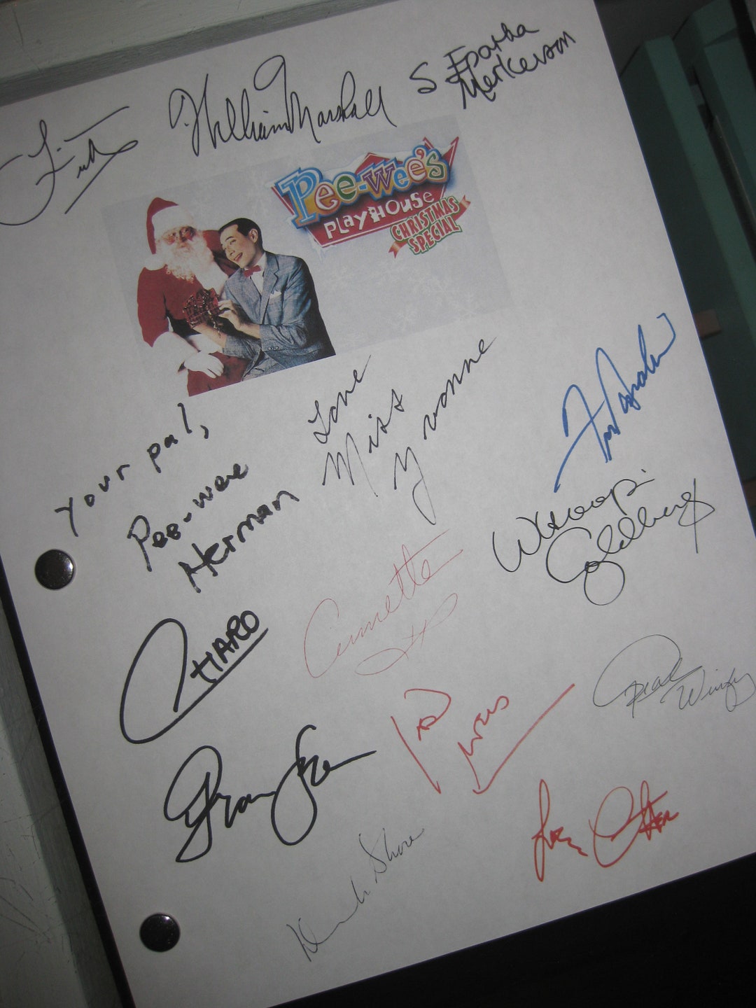 Pee Wee's Playhouse Christmas Special Signed TV Script Paul Reubens X14 ...