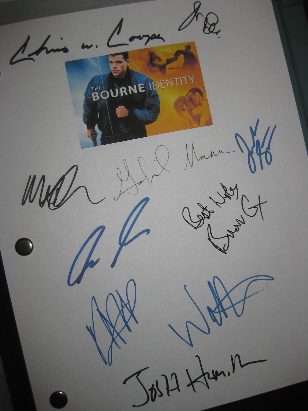 The Bourne Identity Signed Movie Film Script Screenplay X10 Autograph ...