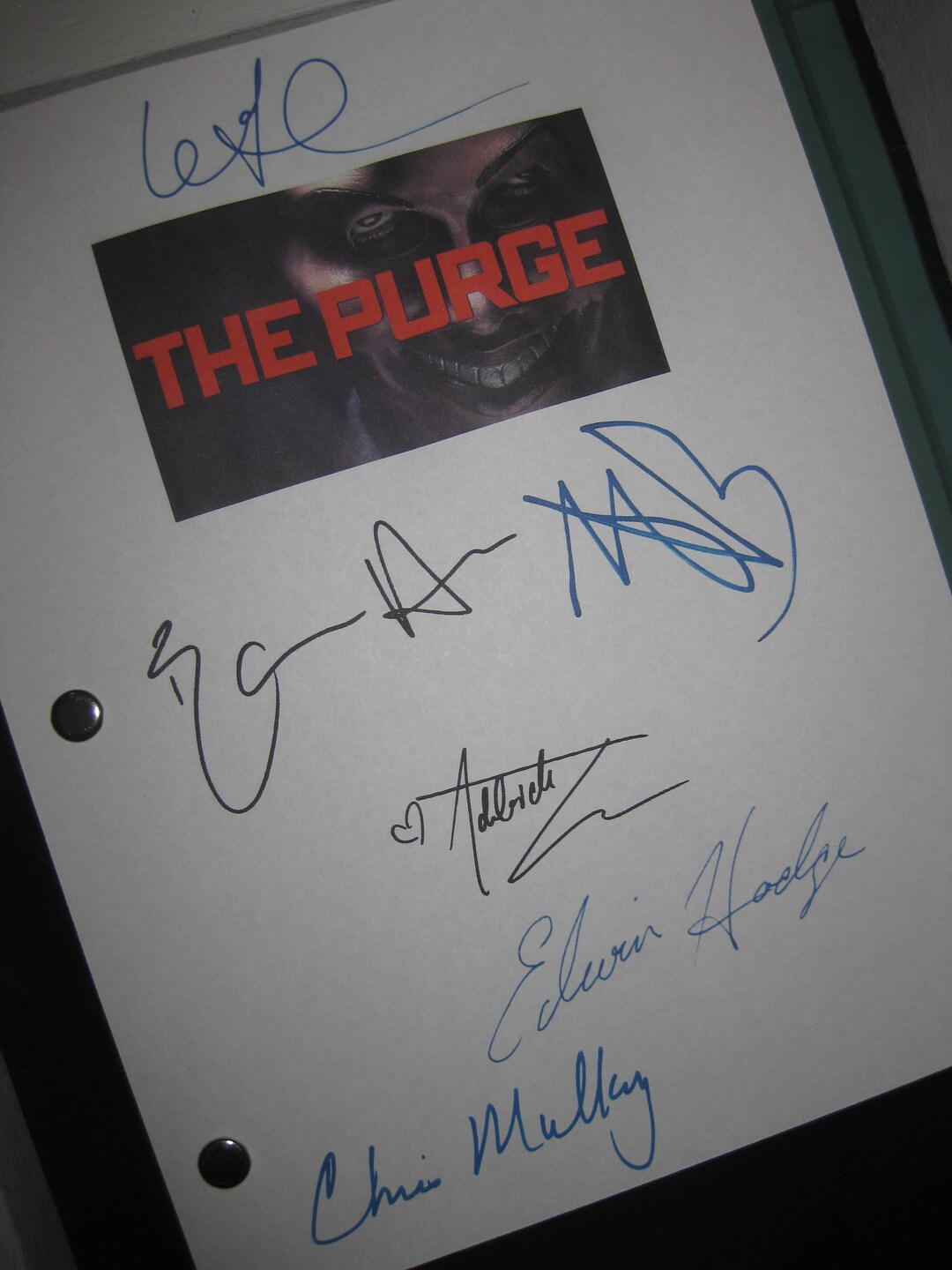 The Purge Signed Movie Film Script Screenplay Autograph Ethan Hawke ...