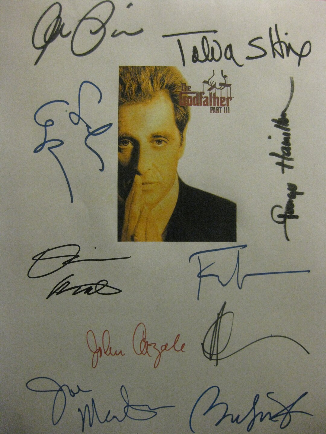 The Godfather Part III 3 Signed Film Movie Script Screenplay X10 ...