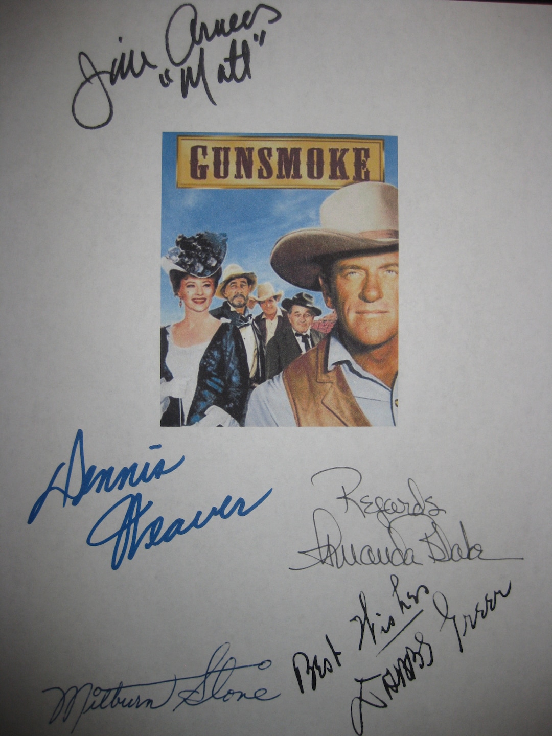 Gunsmoke Signed TV Script Screenplay X5 Autograph Jim Arness Dennis ...