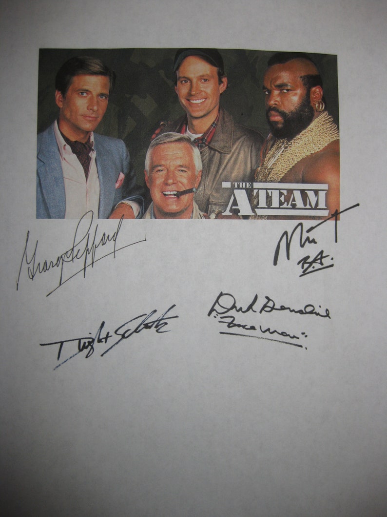 The A Team Signed TV Pilot Screenplay Script X4 Autograph George ...