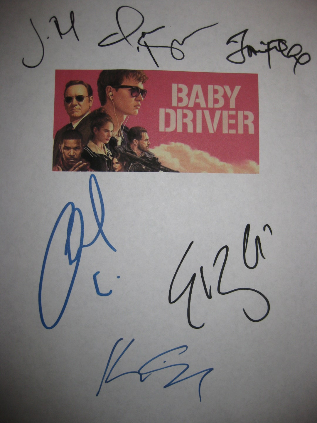 Baby Driver Signed Film Movie Screenplay Script X6 Autograph Ansel ...