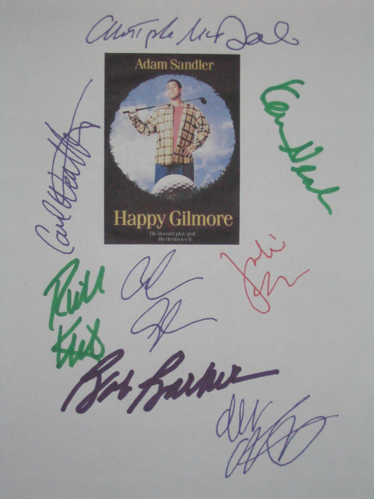 Happy Gilmore Signed Film Movie Script Screenplay X8 Adam Sandler ...
