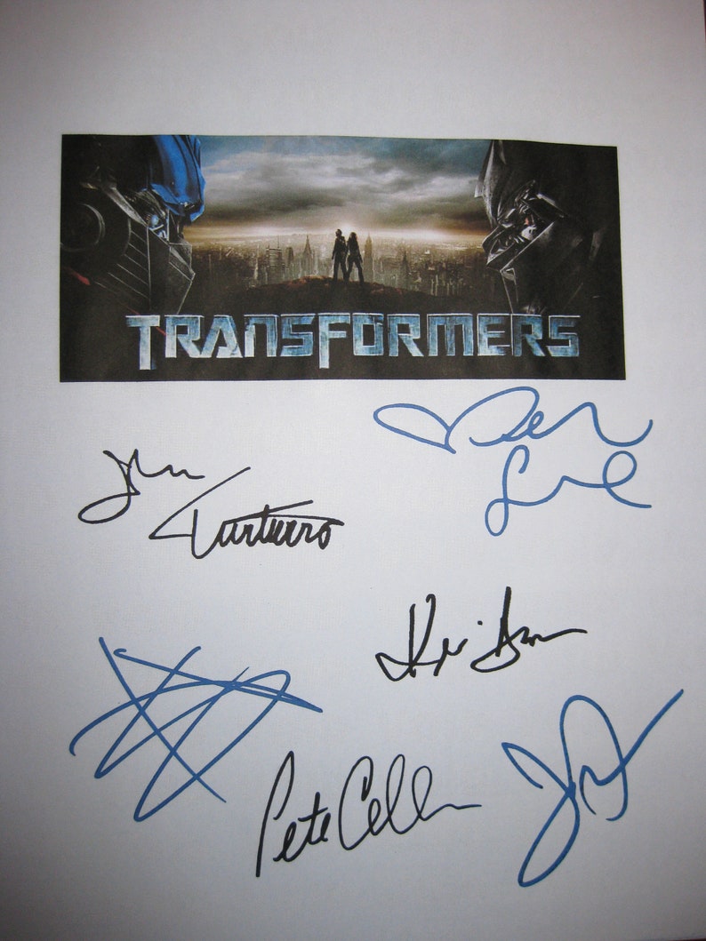 Transformers Signed Movie Film Screenplay Script Autographs Megan Fox ...