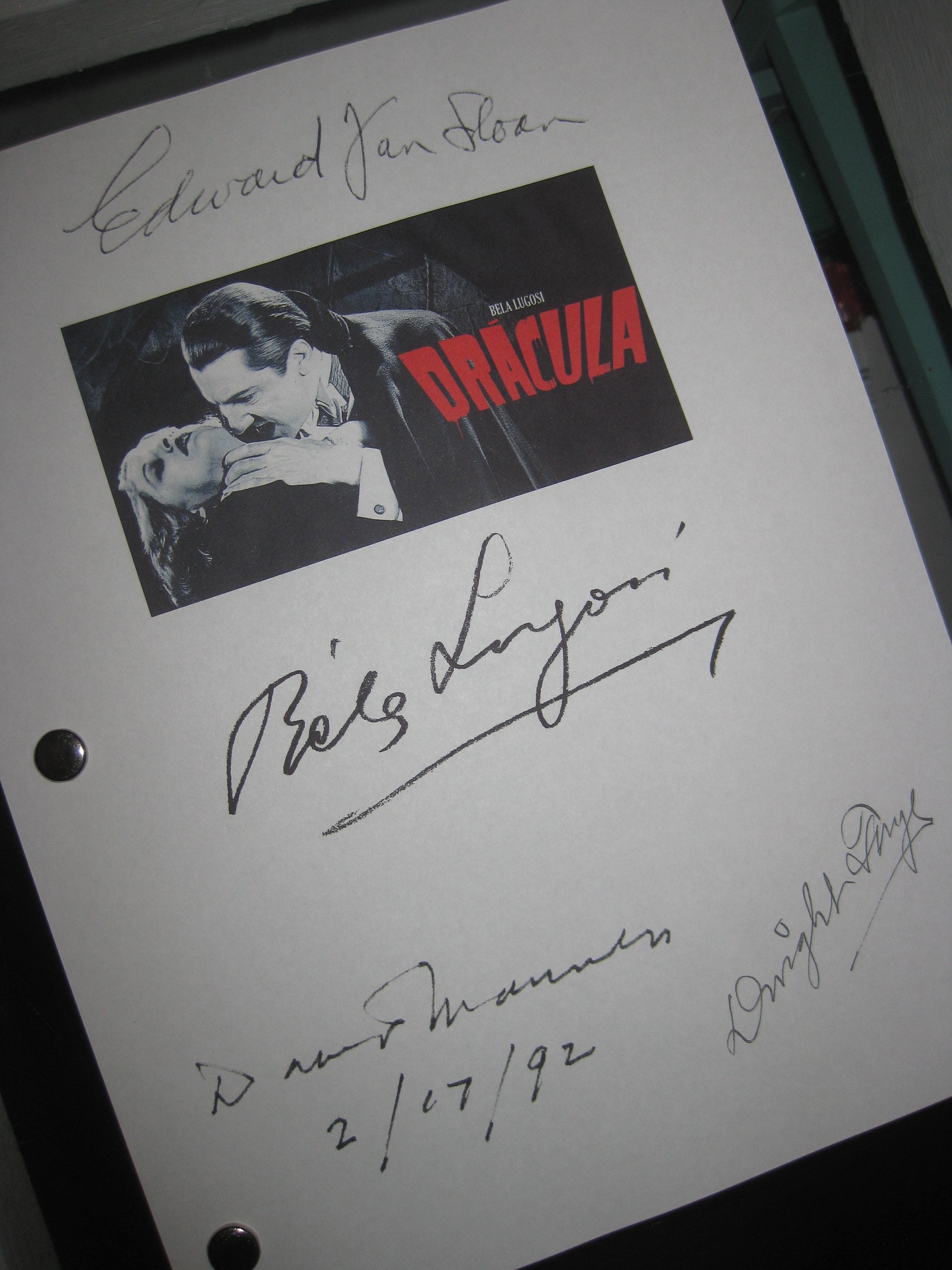 Dracula 1931 Signed Film Movie Screenplay Script X4 Autographs Bela ...