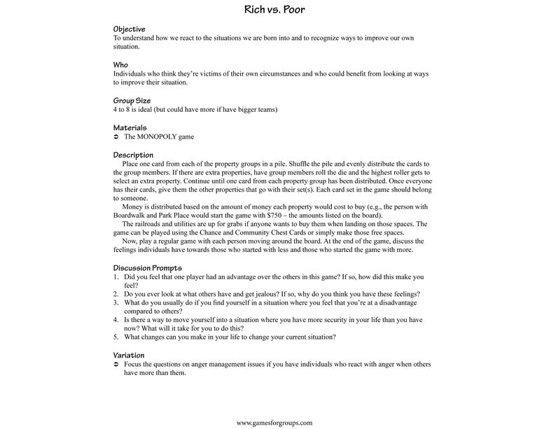 Therapy Games and Activities Using the Game of Monopoly, Group Therapy ...