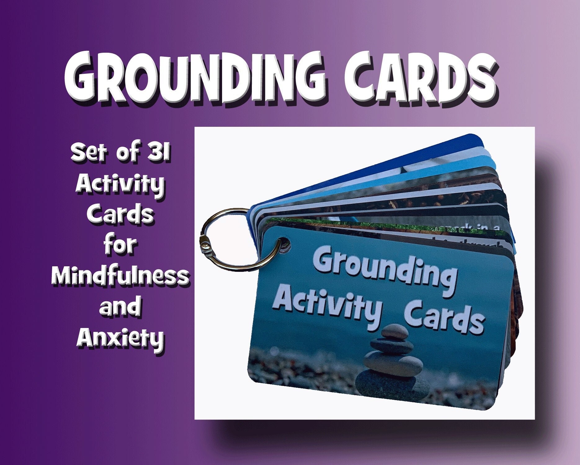 Grounding Cards, Grounding Methods, Mindfulness Cards, Anxiety Coping ...