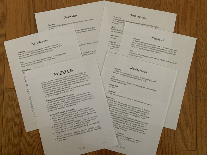 Therapy Game Downloads for Use With a Puzzle, Therapy Games, Recreation ...