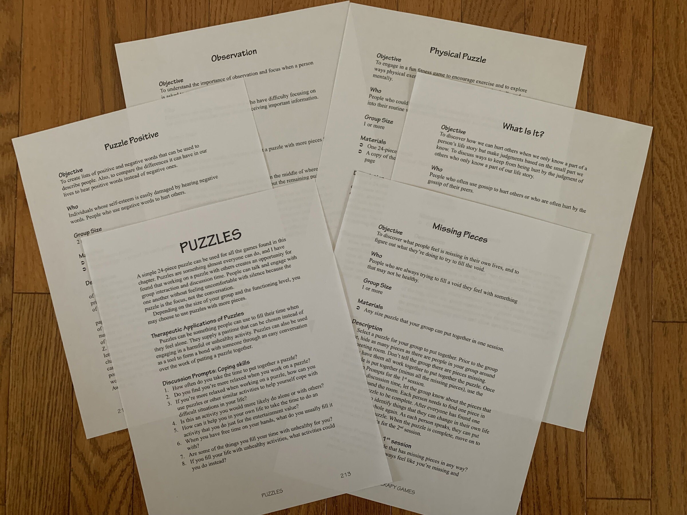 Therapy Game Downloads for Use With a Puzzle, Therapy Games, Recreation ...