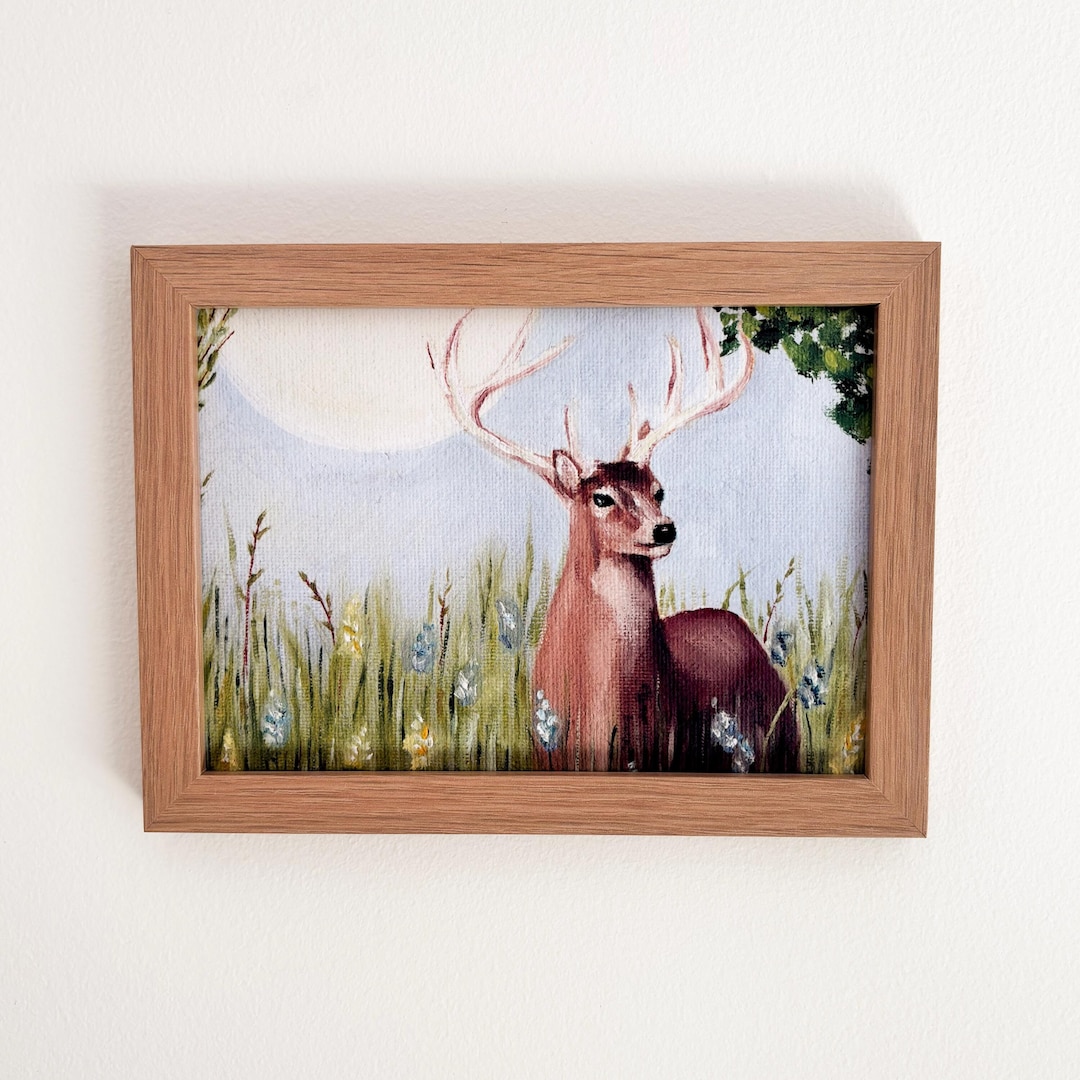 Buck Moon Deer Art Print - Etsy