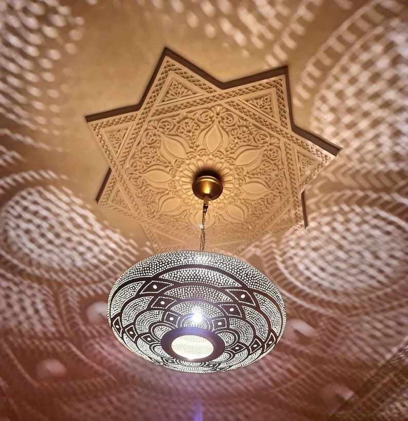 Moroccan Brass Ceiling Lamp Moroccan Ceiling Lamp Moroccan - Etsy