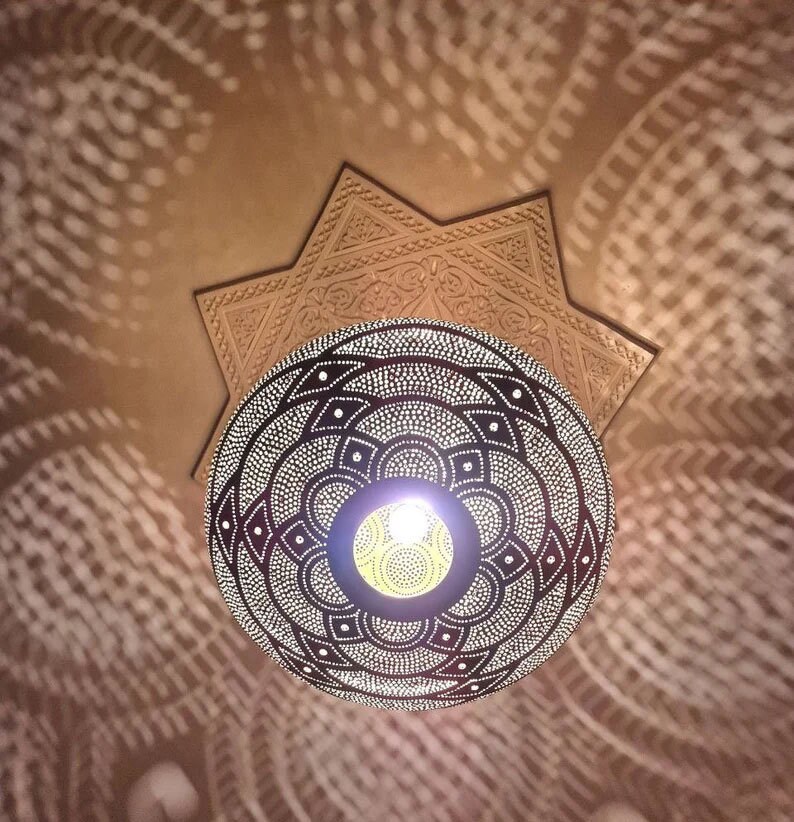 Moroccan Brass Ceiling Lamp Moroccan Ceiling Lamp Moroccan - Etsy