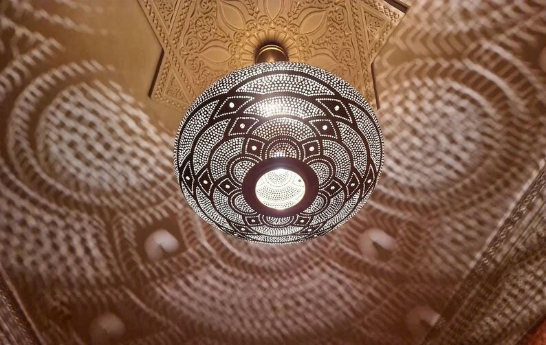 Moroccan Brass Ceiling Lamp Moroccan Ceiling Lamp Moroccan - Etsy