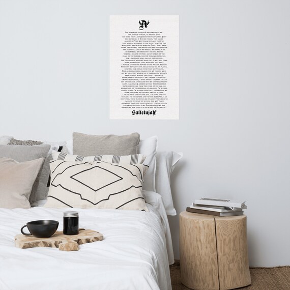 91st PSALM Prayer Affirmations Matte Print Poster White - Etsy