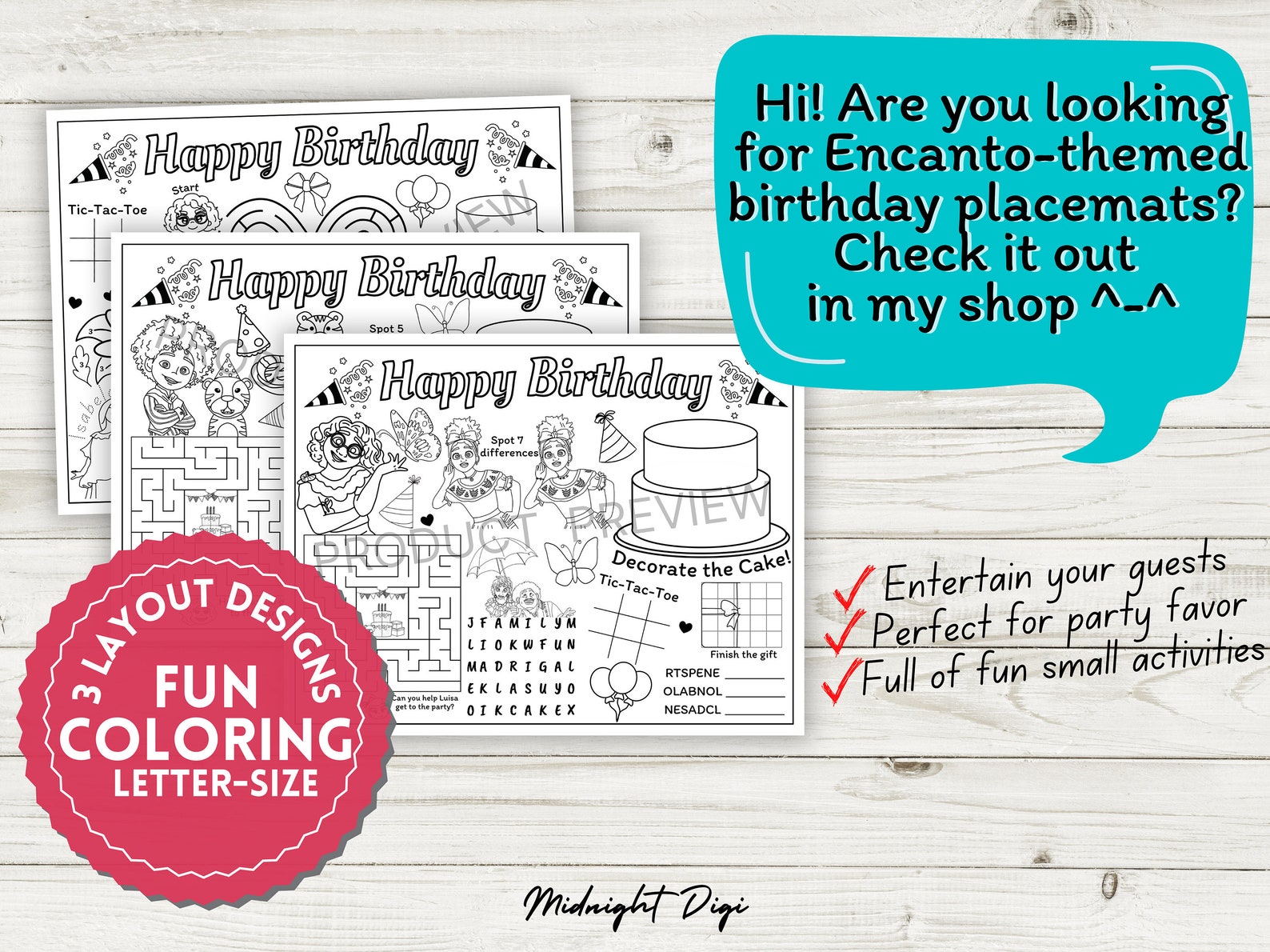 Printable Coloring Worksheets Encanto-themed NEW Designs 25 Pages ...