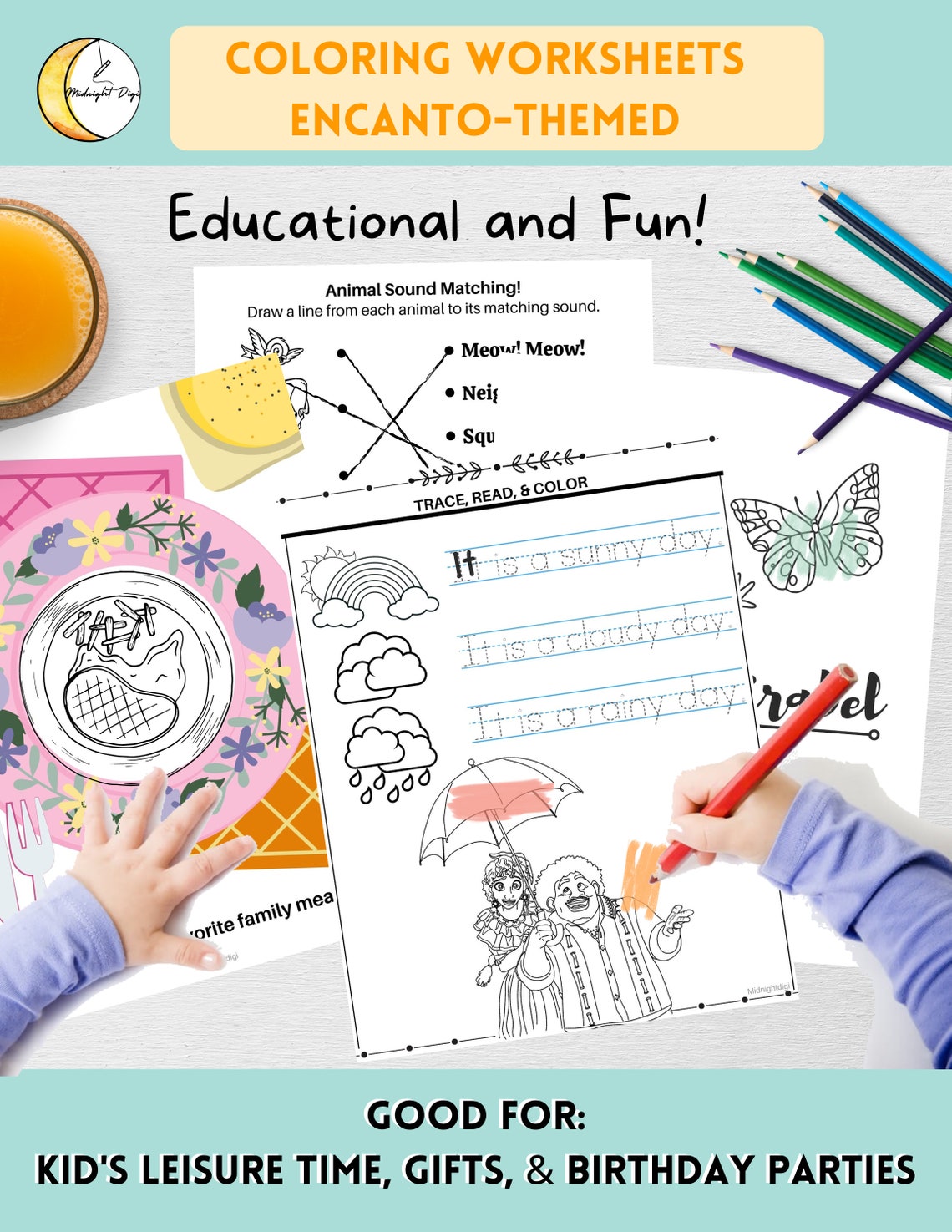 Printable Coloring Worksheets Encanto-themed NEW Designs 25 Pages ...