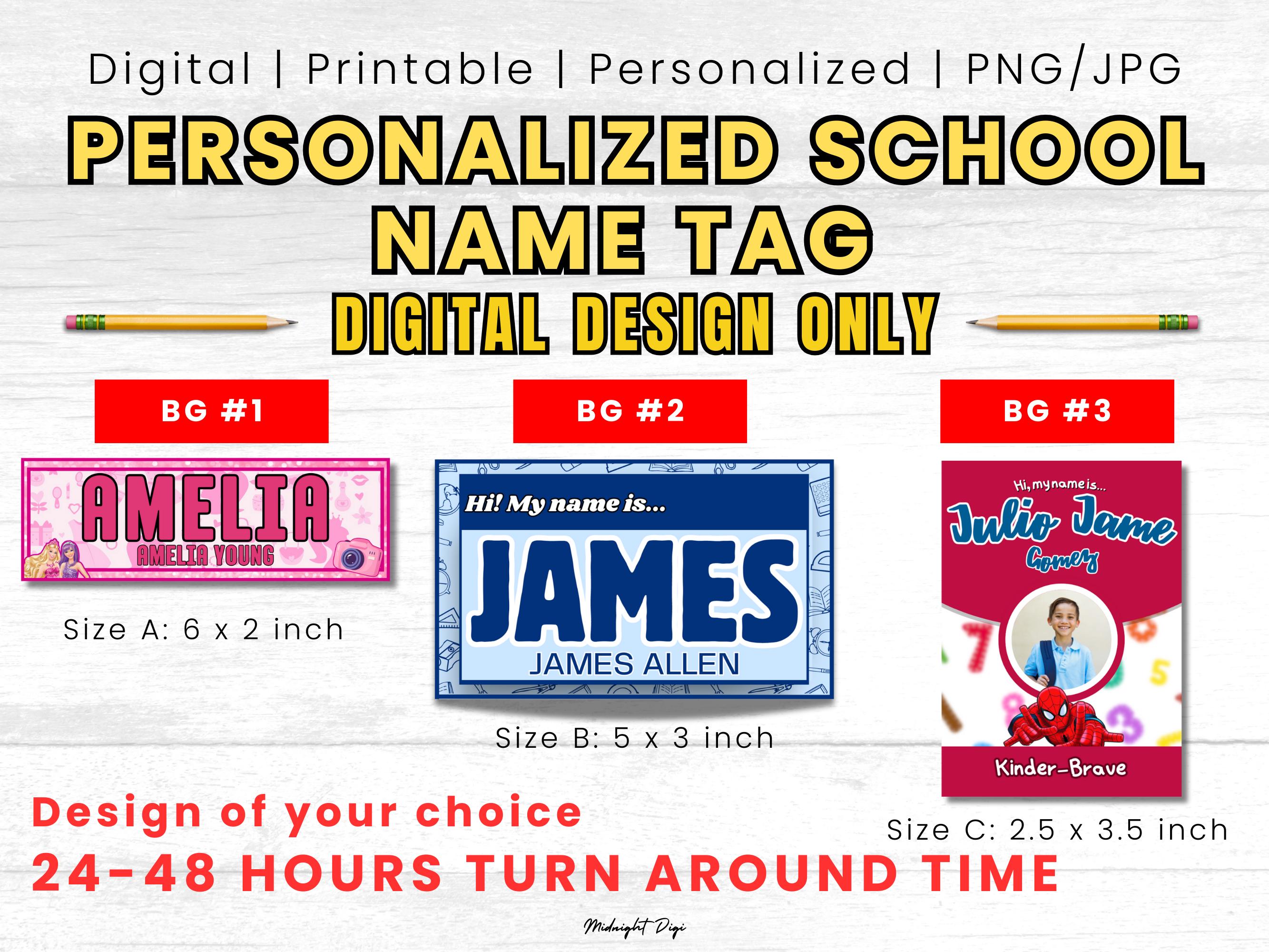 NAMETAG Printable Design | Personalized Design Only | Back-to-school ...