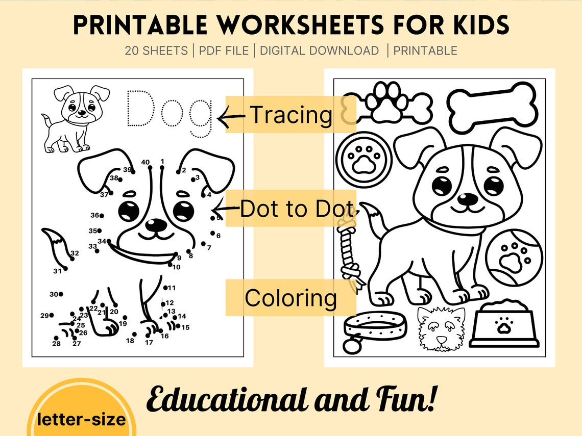 Printable Coloring Worksheets for Kids Coloring Activity - Etsy