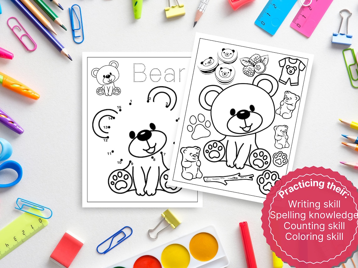 Printable Coloring Worksheets for Kids Coloring Activity - Etsy