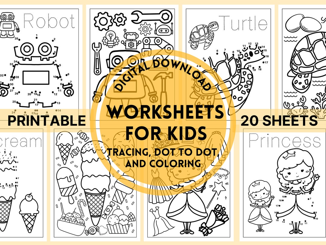 Printable Coloring Worksheets for Kids| Coloring Activity| Tracing ...