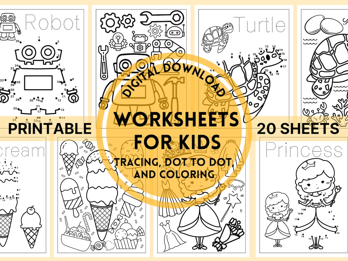 Printable Coloring Worksheets for Kids Coloring Activity - Etsy