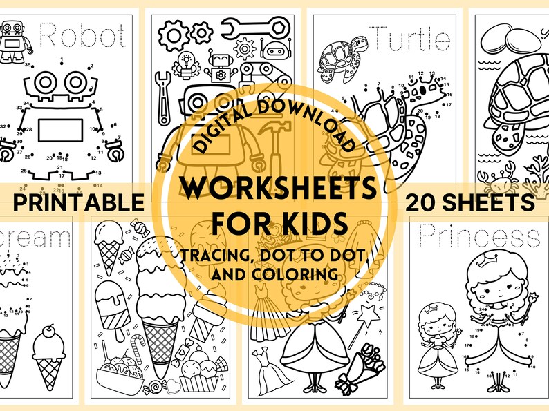 Printable Coloring Worksheets for Kids Coloring Activity - Etsy