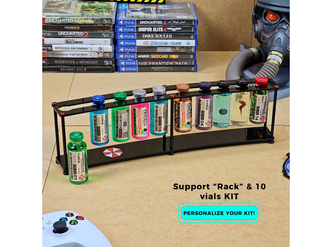 Resident Evil Virus Black Rack With 10 Vials Included KIT Collection - Etsy