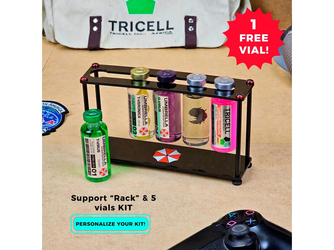 Resident Evil Virus Black Rack With 5 Vials Included - KIT Collection ...