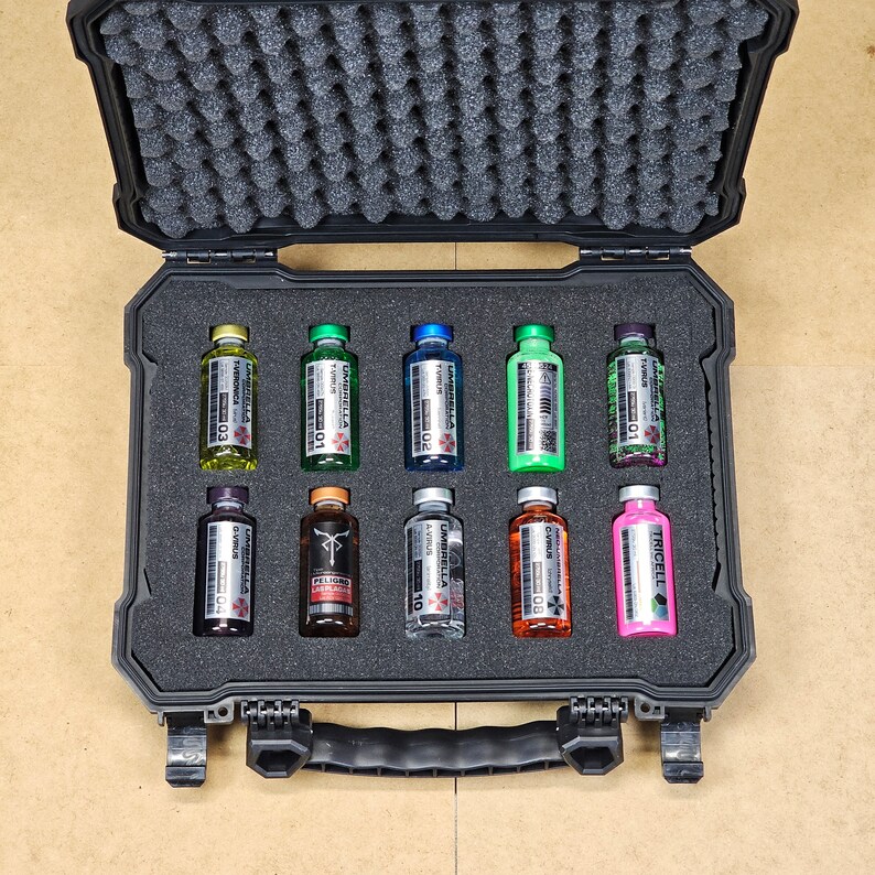 Resident Evil Virus Briefcase With 10 Vials Included KIT Collection - Etsy