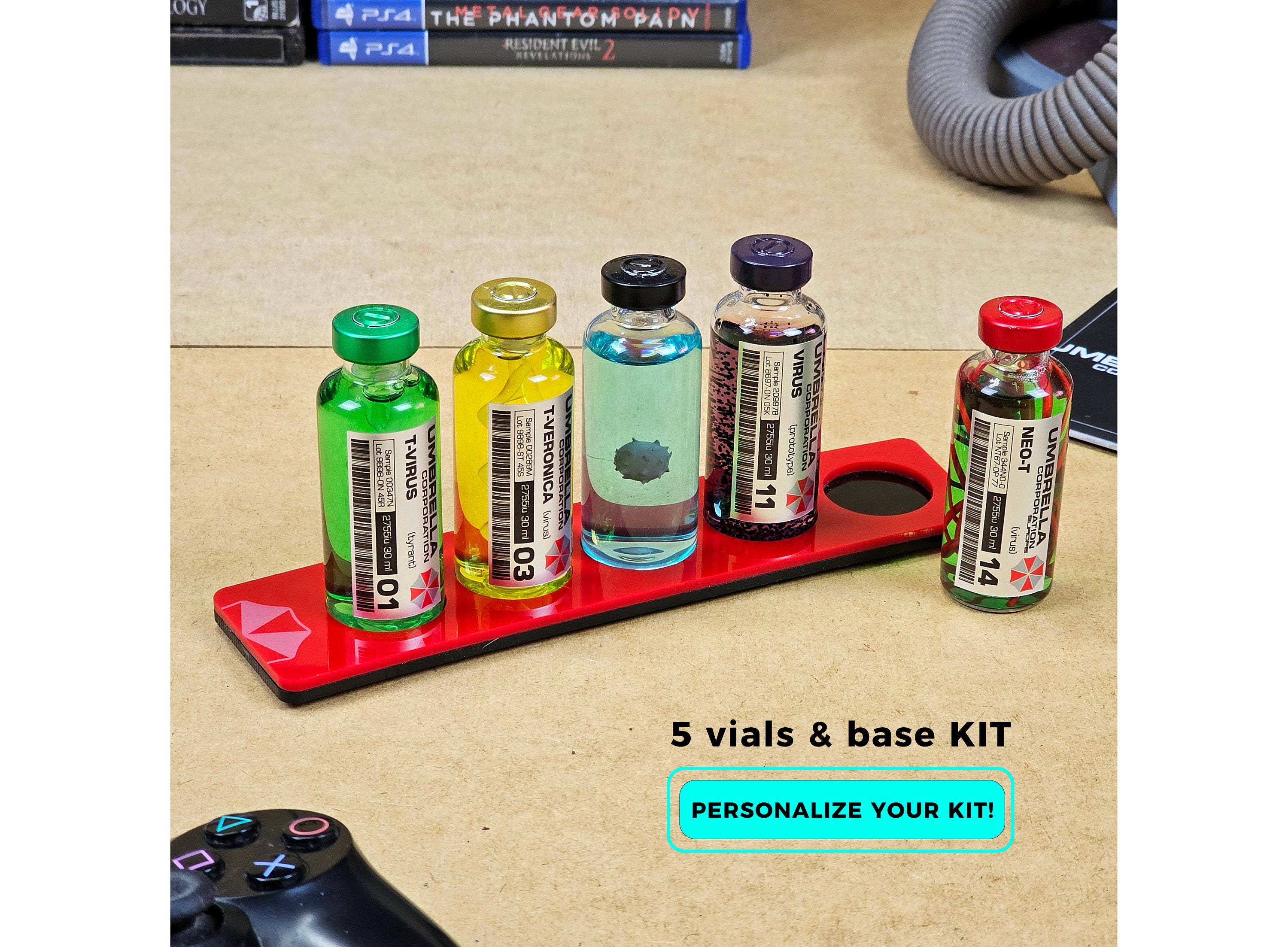 Resident Evil Virus Red/black Base With 5 Vials Included KIT Collection ...