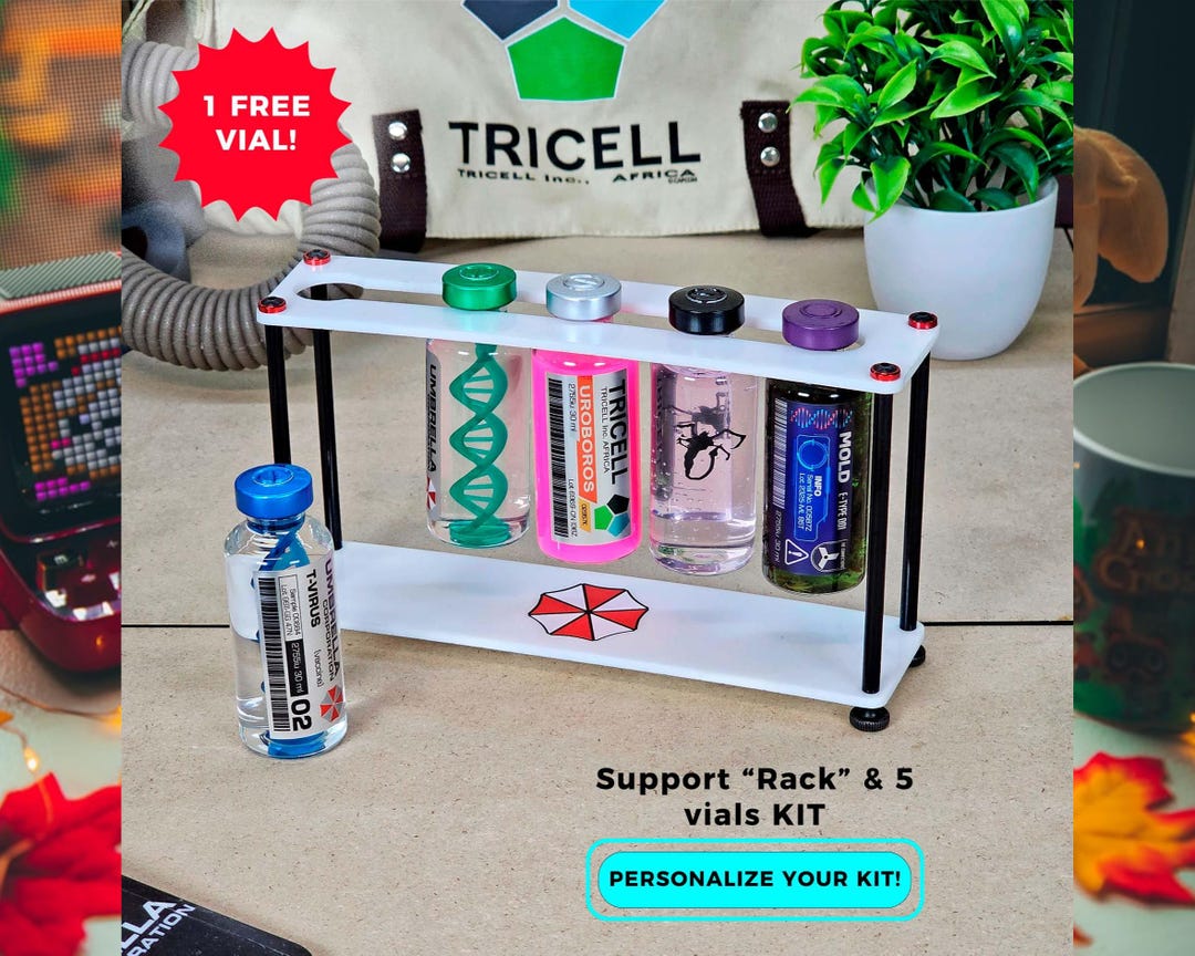 Resident Evil Virus White Rack With 5 Vials Included - KIT Collection ...