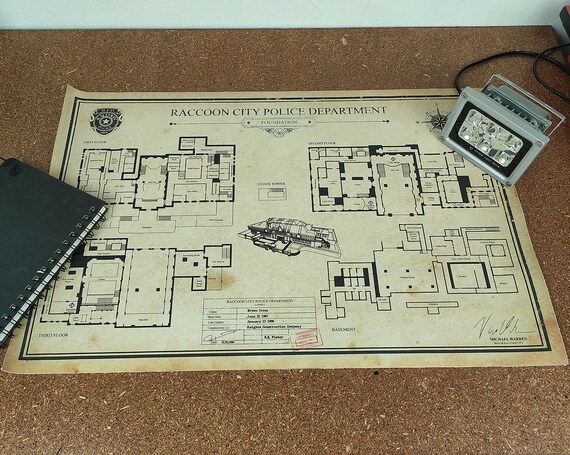 Resident Evil Map Raccoon City Police Station Clean Version - Etsy
