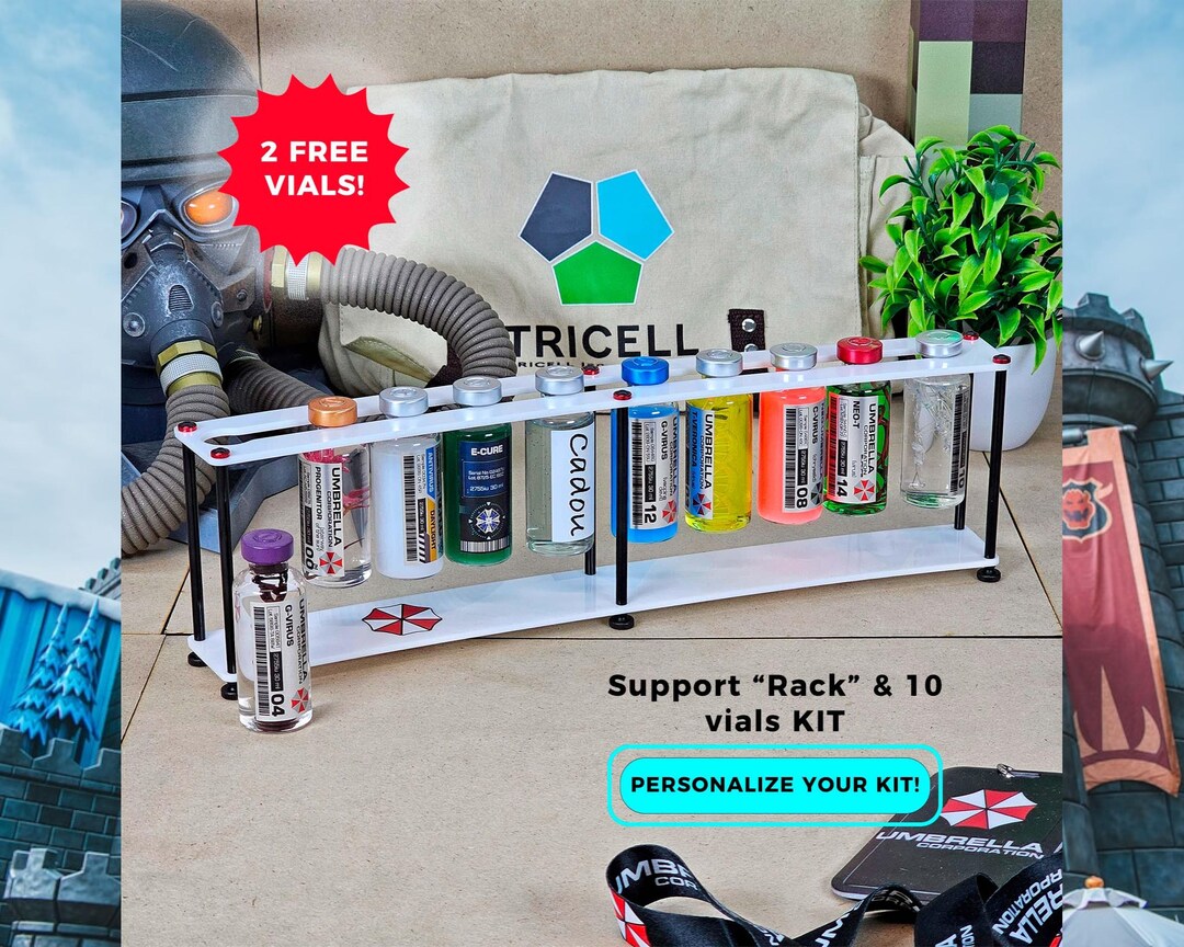 Resident Evil Virus White Rack With 10 Vials Included - KIT Collection ...